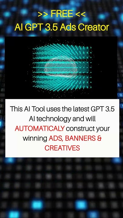 FREE Artificial Intelligence Ads Creator using same gpt3.5 technology as ChatGPT - YouTube