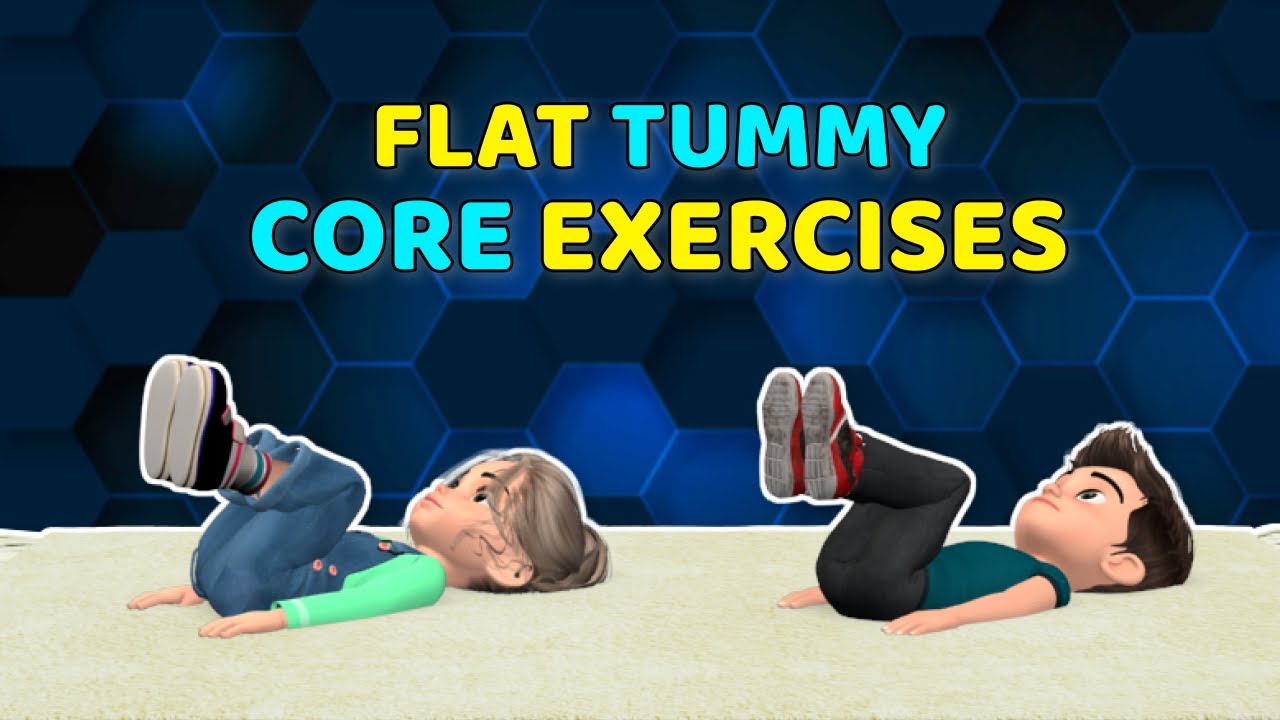AT-HOME CORE EXERCISES FOR KIDS: FLAT TUMMY WORKOUT - YouTube