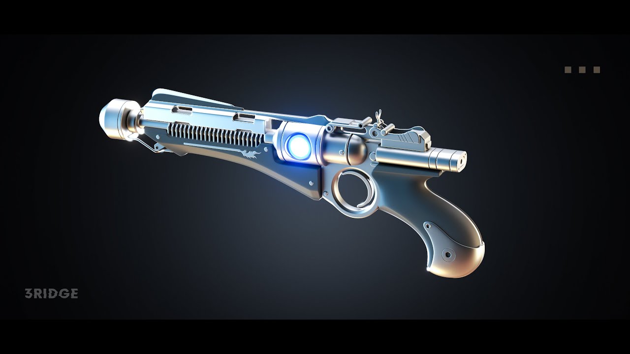 Hard surface modeling | Energy Pistol part 2 | Day 32 | 75 hard ...
