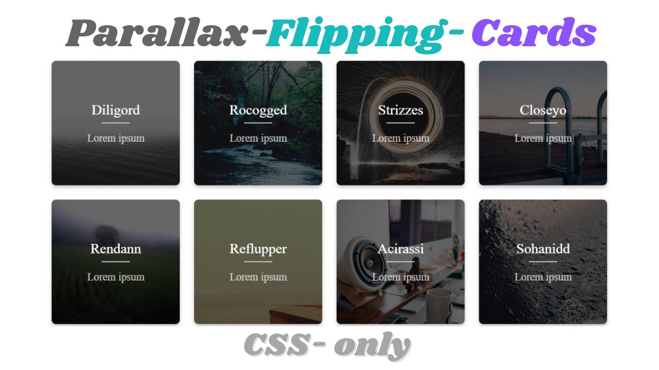Amazing Parallax Flipping Cards By Css And Html Css Html Coding 1950