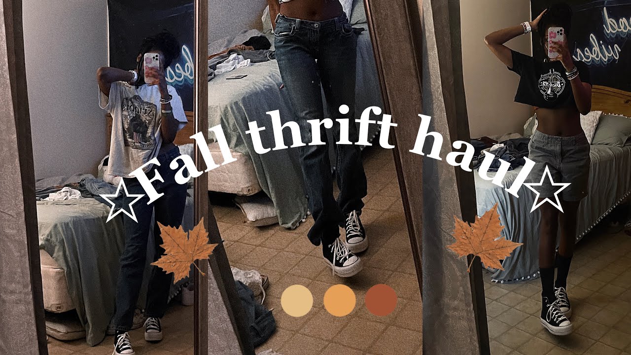 Fall thrift haul+try on - YouTube