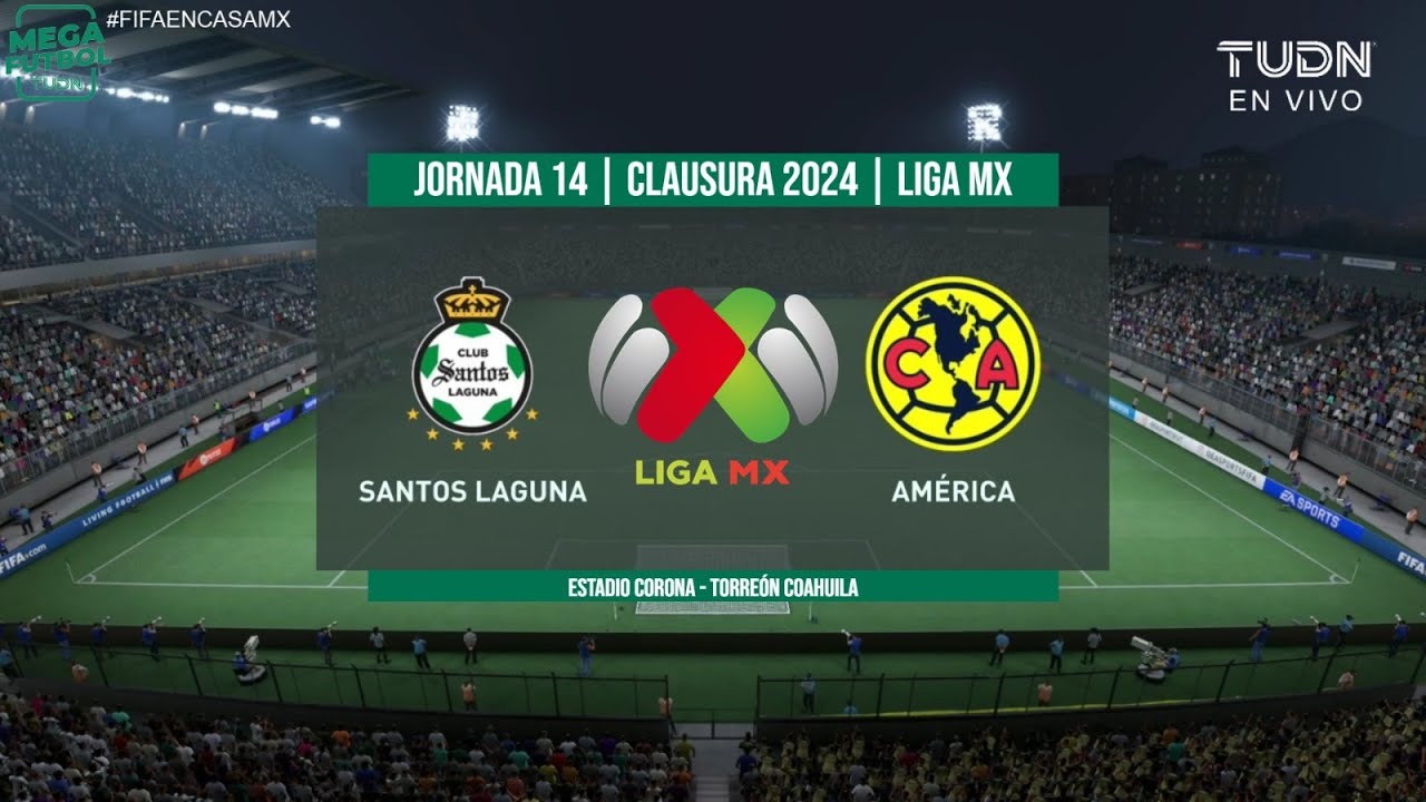 Santos vs América | Jornada 14 LIGA BBVA MX | Clausura 2024 FIFA22 ...