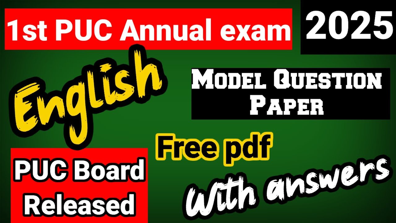 1st puc english model question Paper 2024-25 with answers - YouTube
