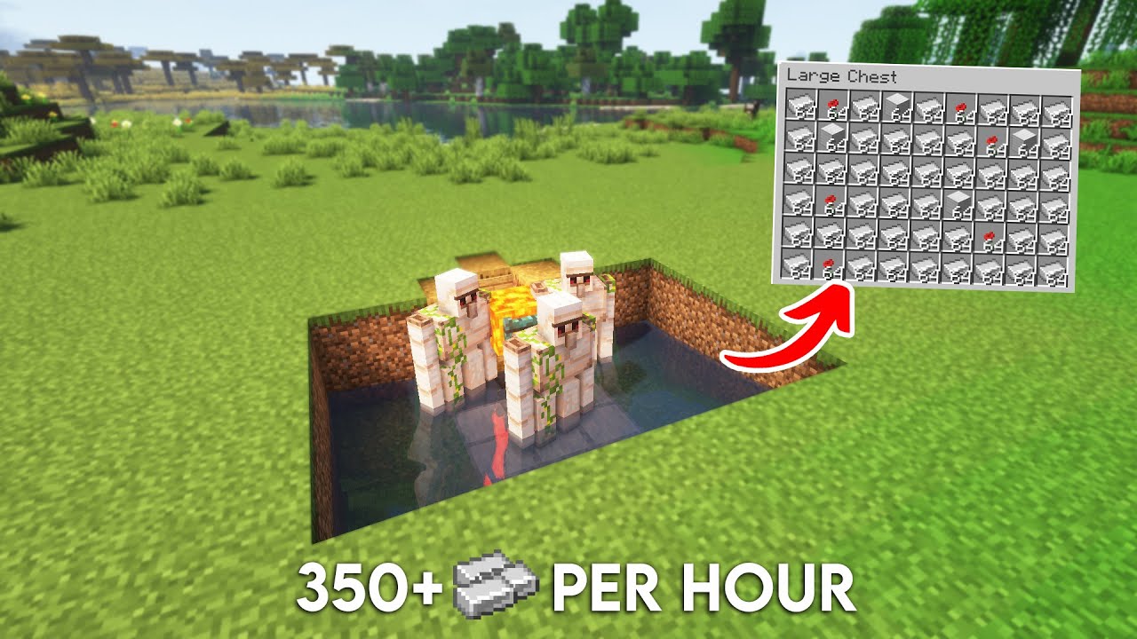 NEW Minecraft Iron Farm Tutorial 1.21 | 350+ Iron Per Hour - Easy - YouTube