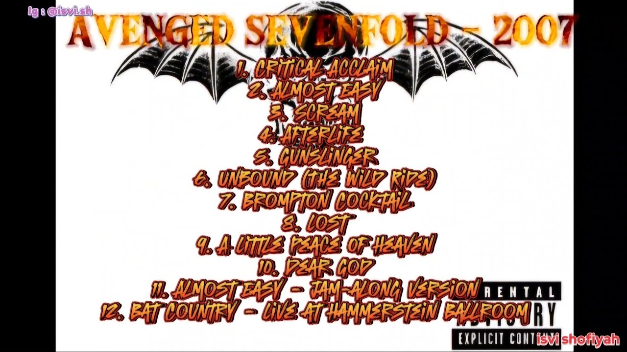 AVENGED SEVENFOLD FULL ALBUM AVENGED SEVENFOLD 2007 HD - YouTube