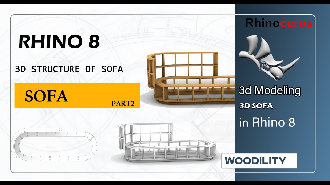 RHINO TUTORIAL- PART 2 OF SOFA STRUCTURE 3D DESIGN - YouTube
