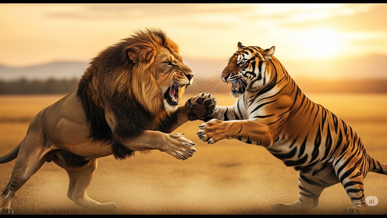 Lion vs. Tiger Fight: An Epic Wildlife Battle - YouTube