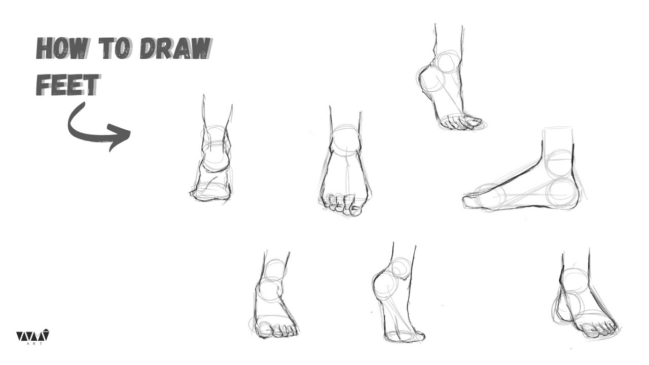 Feet Drawing Tutorial - YouTube