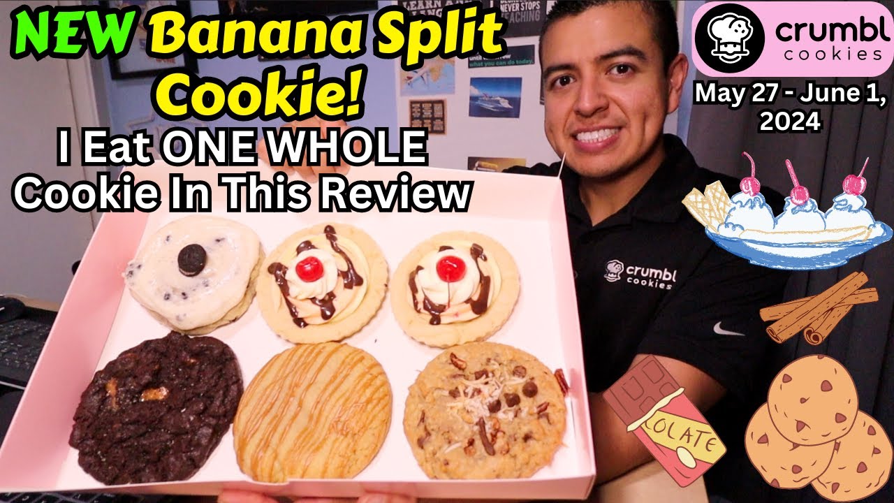 NEW Crumbl Cookies Review: Banana Split, Chocolate Salt Toffee, Cowboy ...