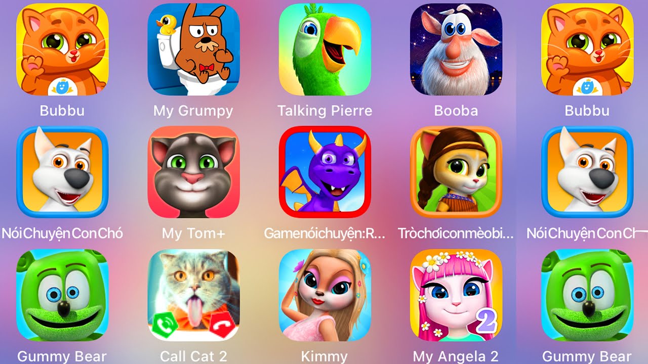 My Talking Tom +,My Grumpy,Talking Pierre,My Booba,Call Cat 2,Kimmy,My ...