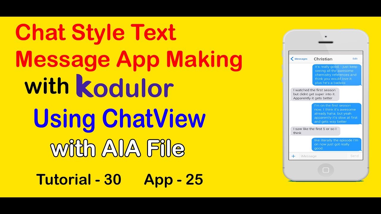 Kodular ChatView || Chatting Style Text Message App Making using ...