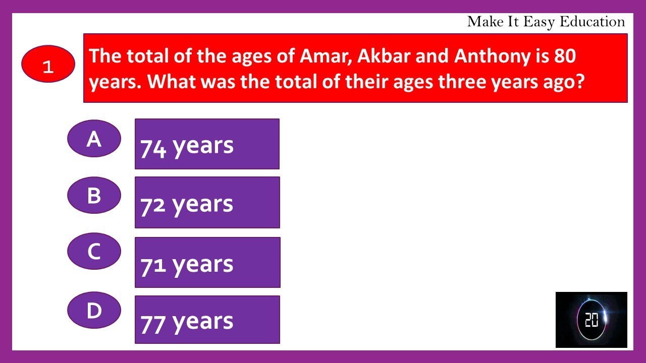 ARITHMETIC REASONING || TEST 1 || FOR PLACEMENTS AND COMPETITIVE EXAMS ...