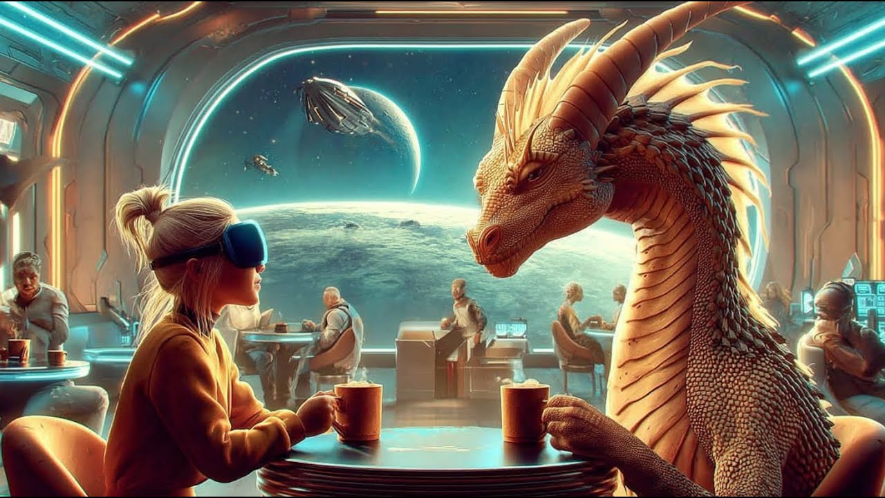 Blind Human Girl Student Befriends a Lonesome Alien Dragon in a Cafe ...