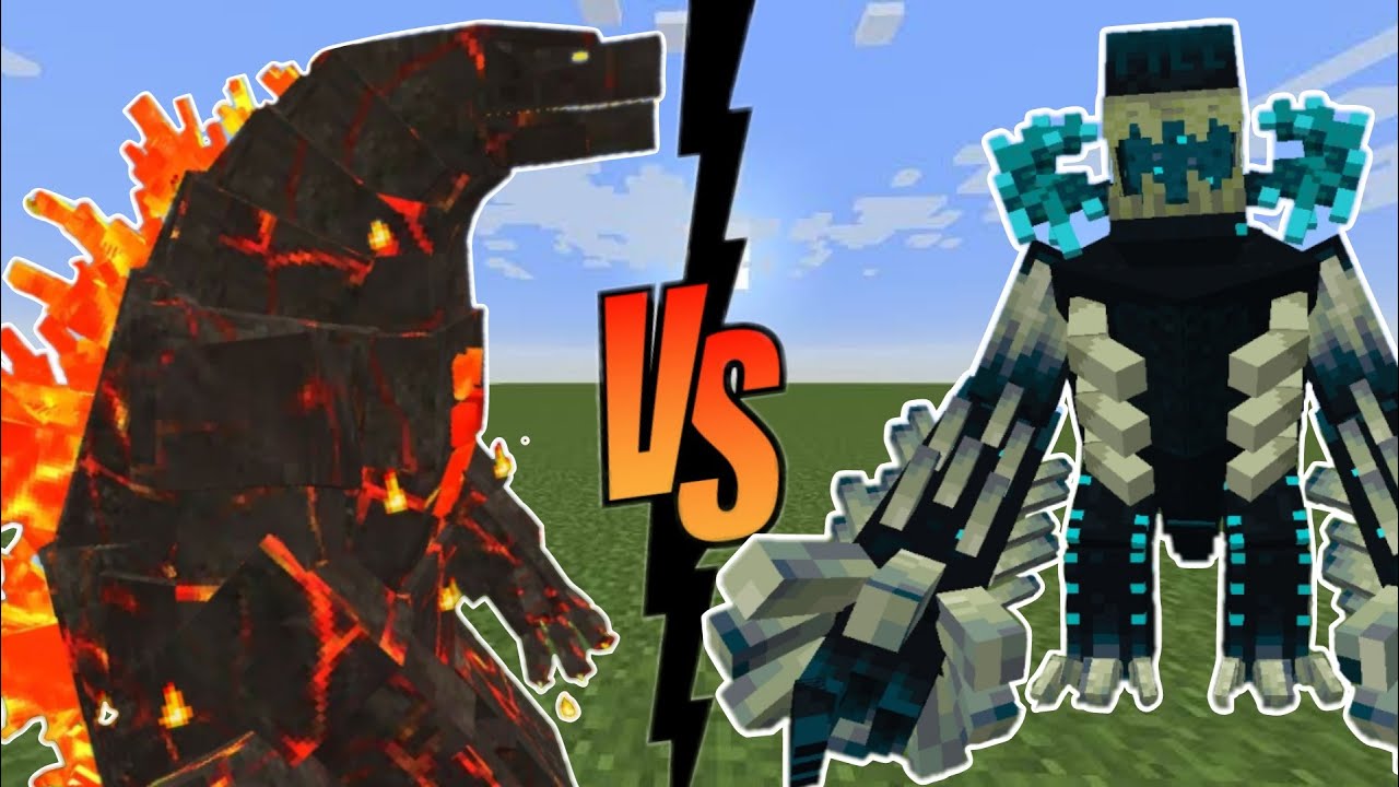 BURNING GODZILLA VS DINOSAUR WARDEN IN MINECRAFT - YouTube