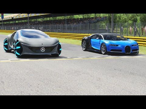 Mercedes-Benz Vision AVTR vs Bugatti Chiron at Monza Full Course