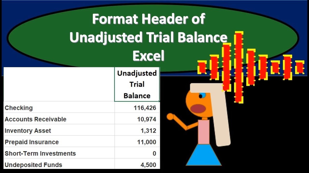 Format Header of Unadjusted Trial Balance Excel - YouTube