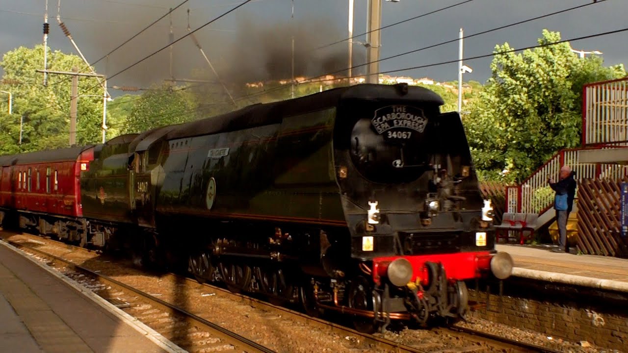 Battle of Britain Class 34067 Tangmere at Shipley on 27/06/2024 with ...