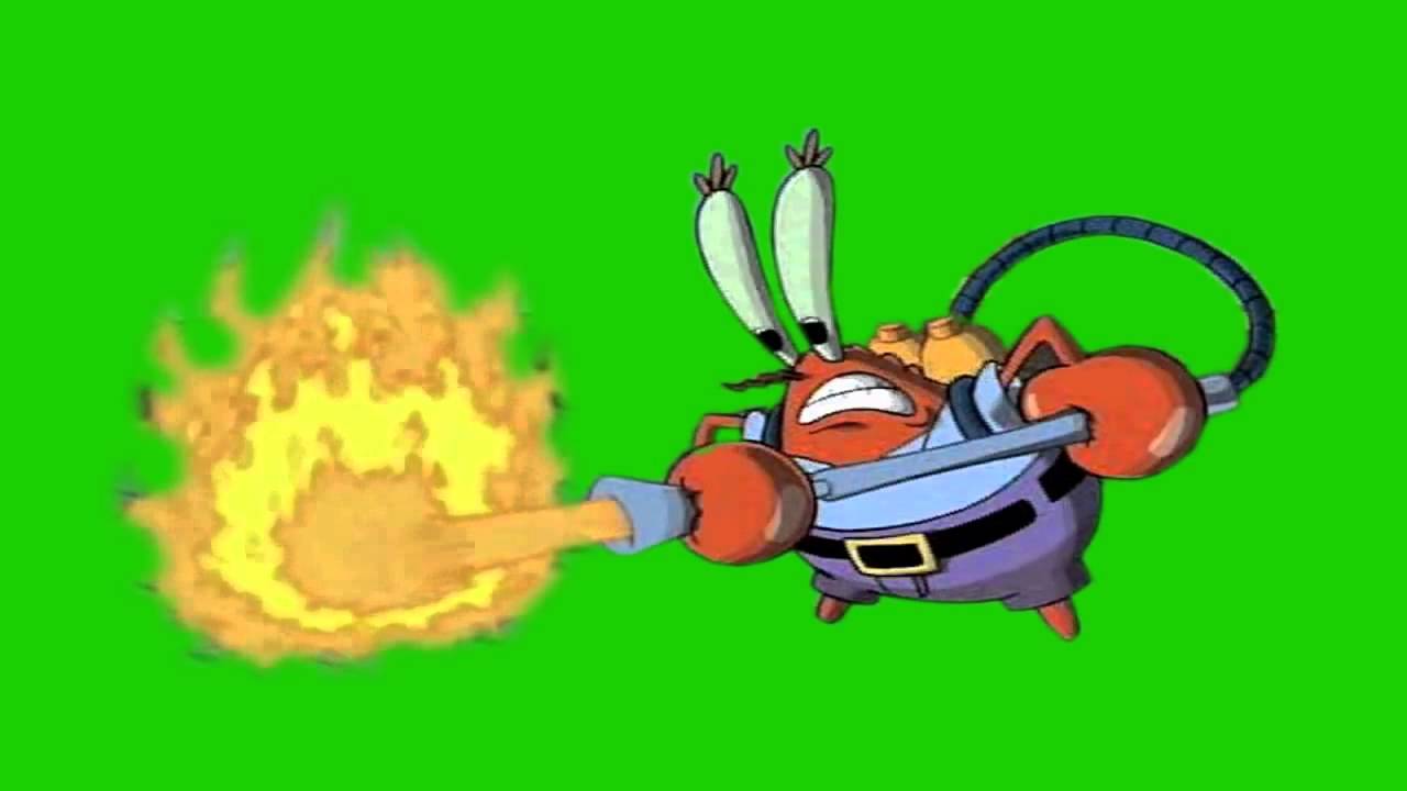 Green Screen: Mr Krabs Flamethrower (Spongebob) - YouTube
