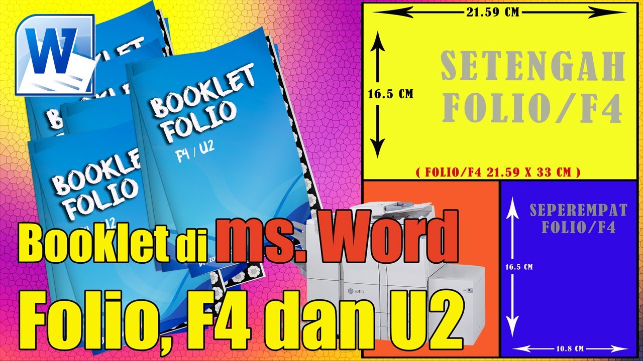 Cara membuat Booklet F4 atau Folio word - print buku lipat F4 Folio ...