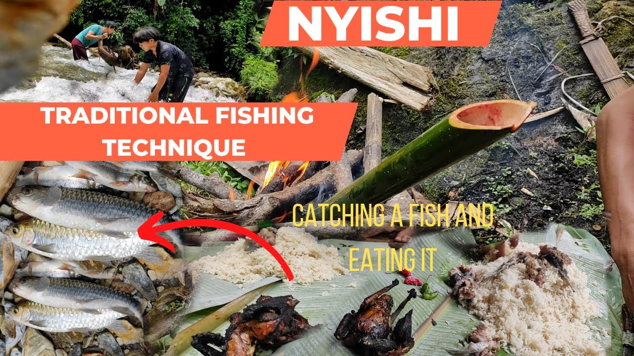 Nyishi traditional fishing technique|Catching a fish and eating it ...
