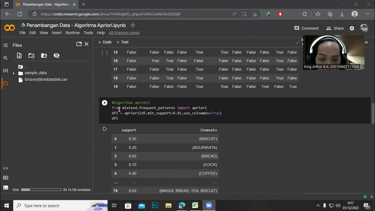 Algoritma Apriori Menggunakan Python Data Mining Youtube