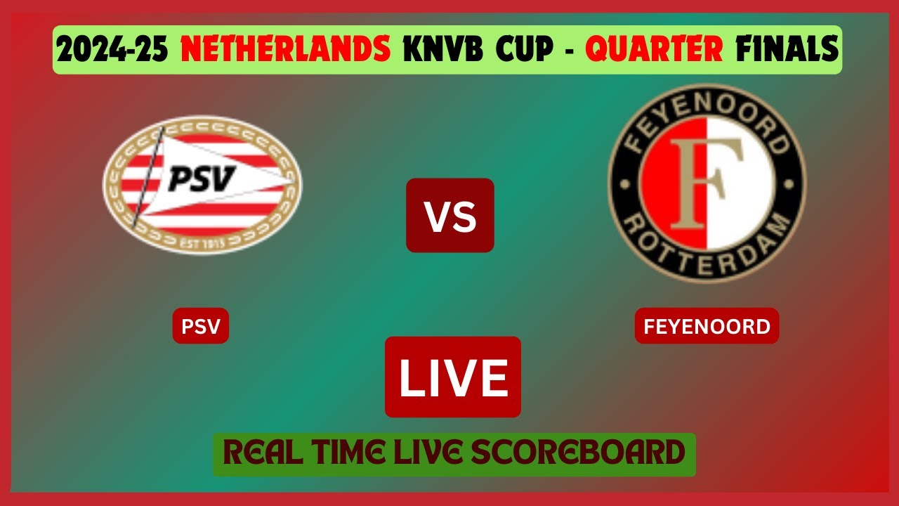 PSV Vs Feyenoord LIVE Score UPDATE Today 2024-25 KNVB Cup Soccer Football Quarter Finals Feb 05 ...