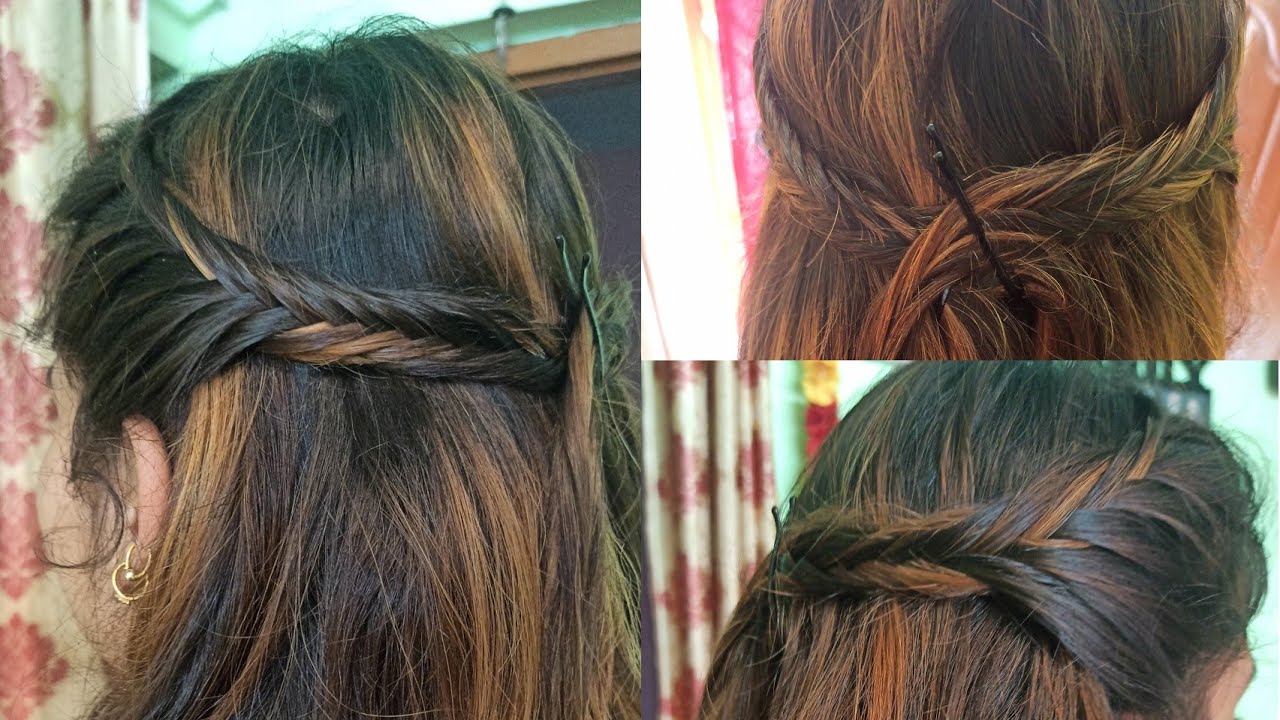 Easy and simple front hairstyle| Casual hairstyle - YouTube