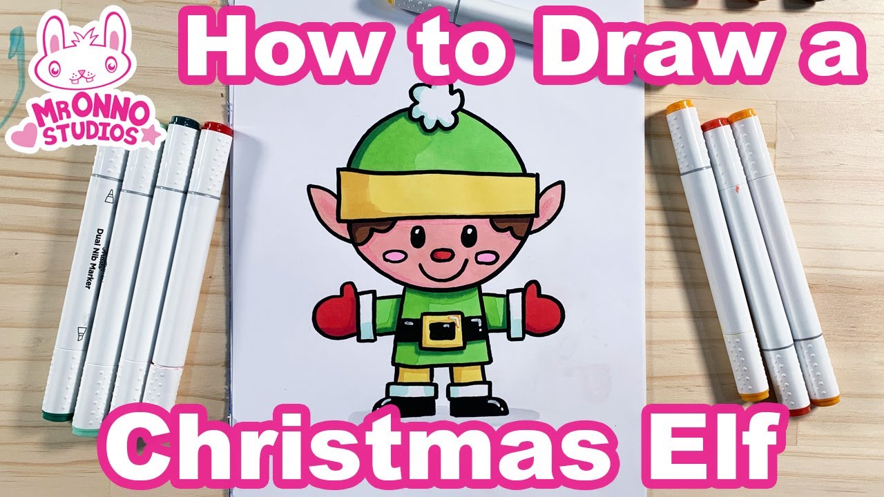 How to Draw a Cute Christmas Elf - Easy Step by Step - YouTube