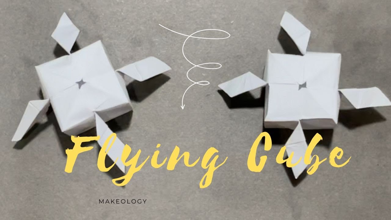 How to Make Paper Flying Cube|Flying Helicopter Cube|Easy Craft Plane ...