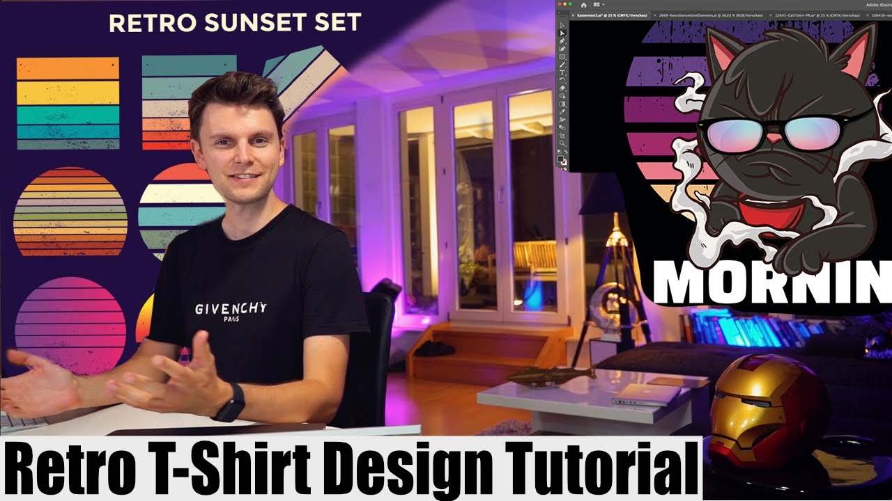 T-Shirt Design erstellen im Retro Design (Tutorial + Effekte ...