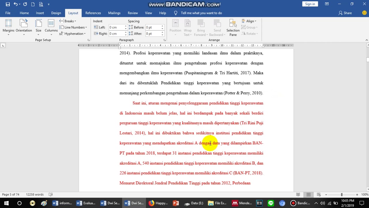 Cara Membuat Posisi Halaman Atas dan Bawah di Ms. Word - YouTube