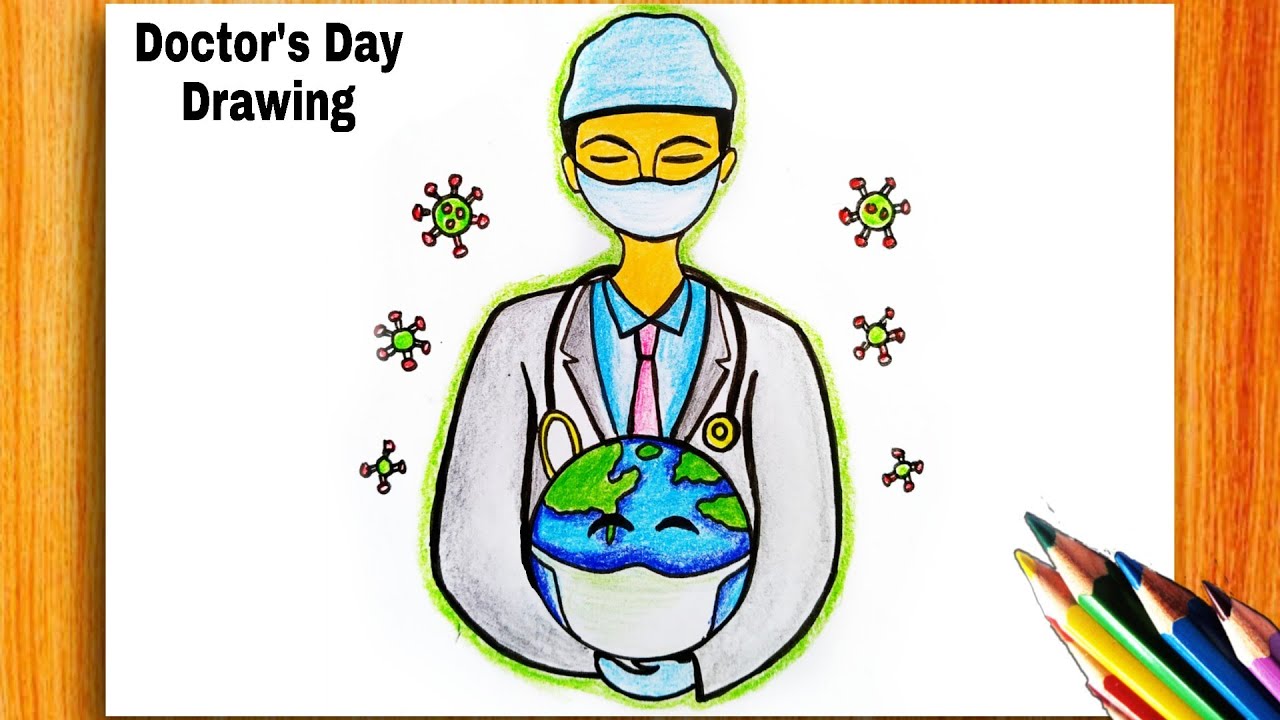 Doctor's Day Drawing|Easy Drawing On Doctor's Fighting Against COVID-19 ...