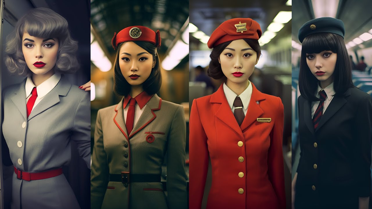 [4K] AI Art Lookbook - Classy Flight Attendant/Stewardess,Korean ...