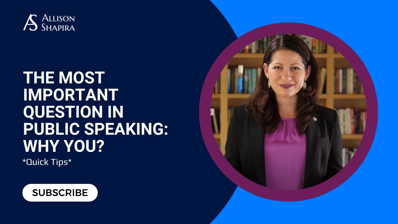 The Most Important Question in Public Speaking: Why You? - YouTube