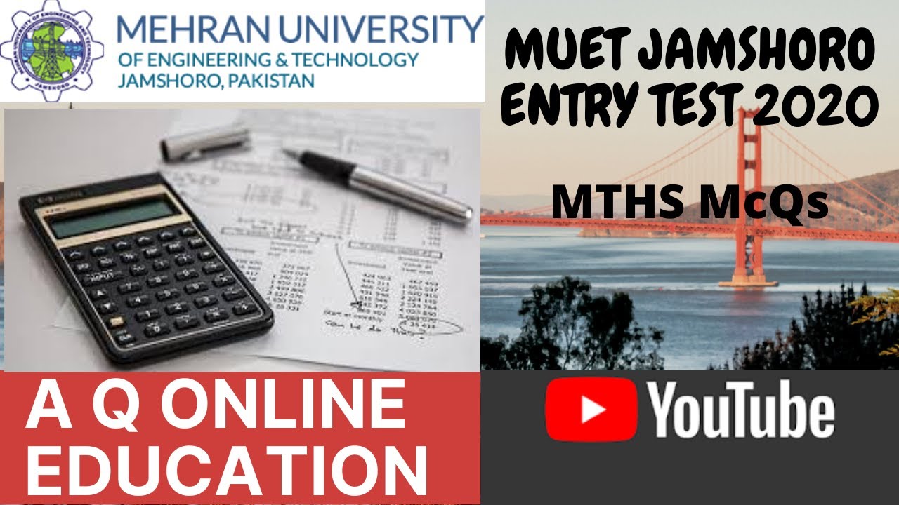 MUET Jamshoro entry test 2020. mathematics mcqs. - YouTube