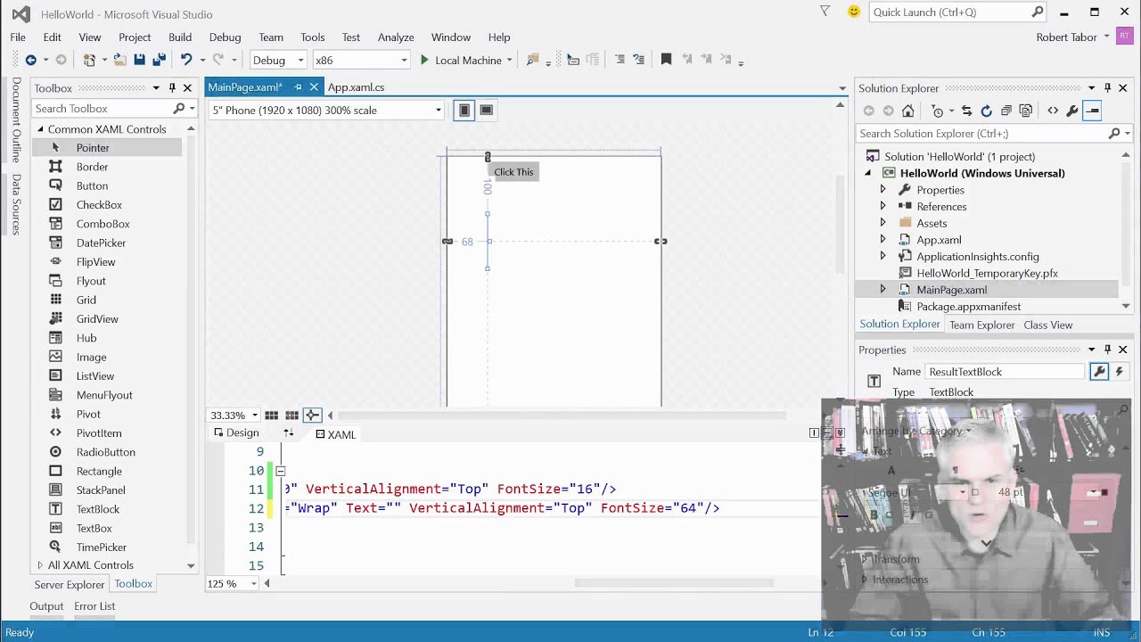 UWP-002 - Creating your First Universal Windows Platform App - YouTube
