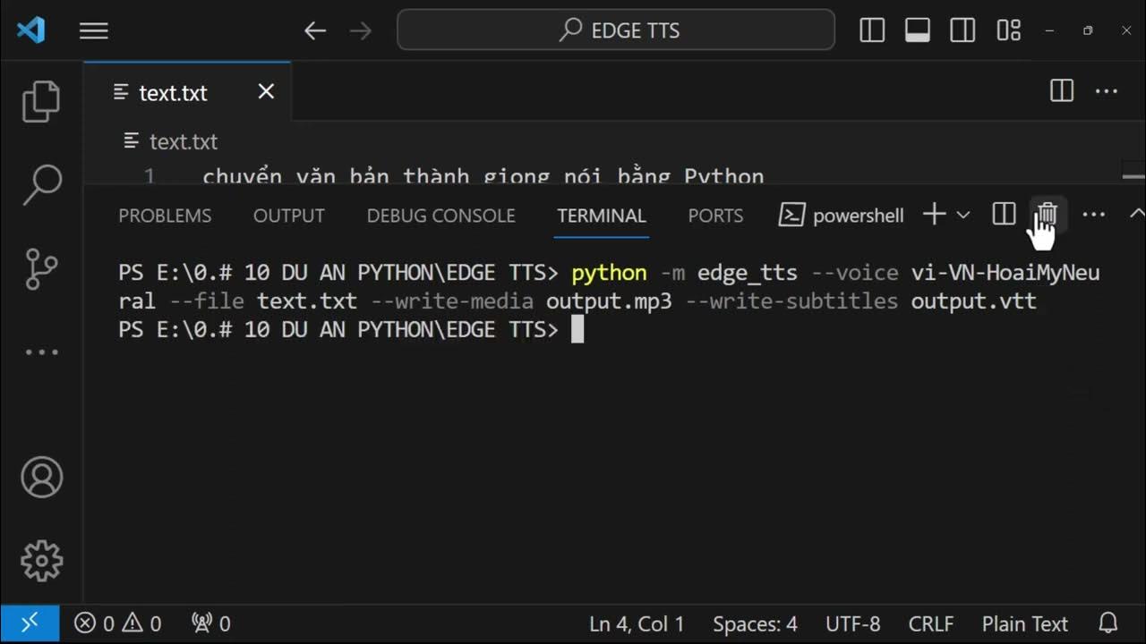edge-tts | text to speech | voice HoaiMy NamMinh - YouTube
