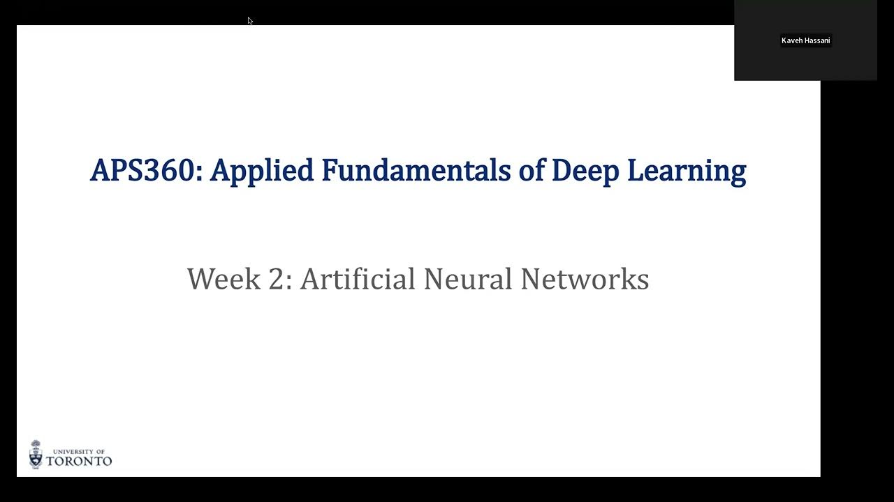 Week 2: Artificial Neural Networks - YouTube