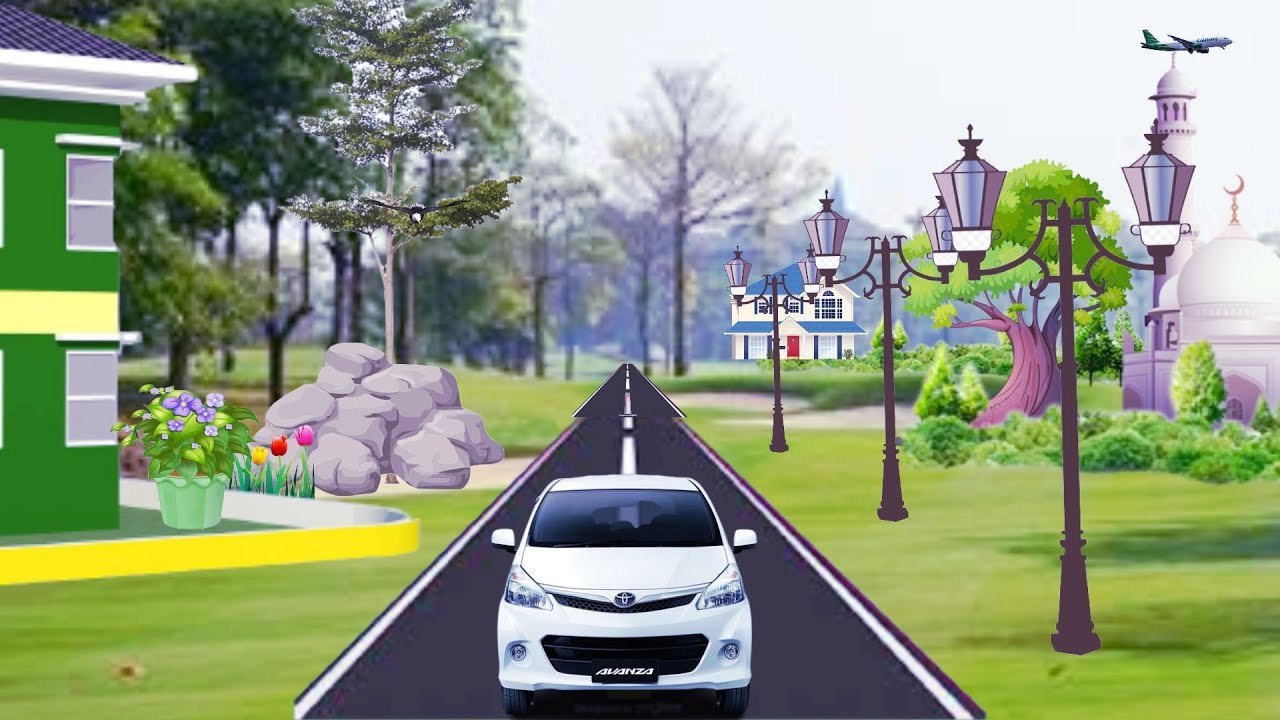 Background Animasi Bergerak Mobil Berjalan Lurus - YouTube