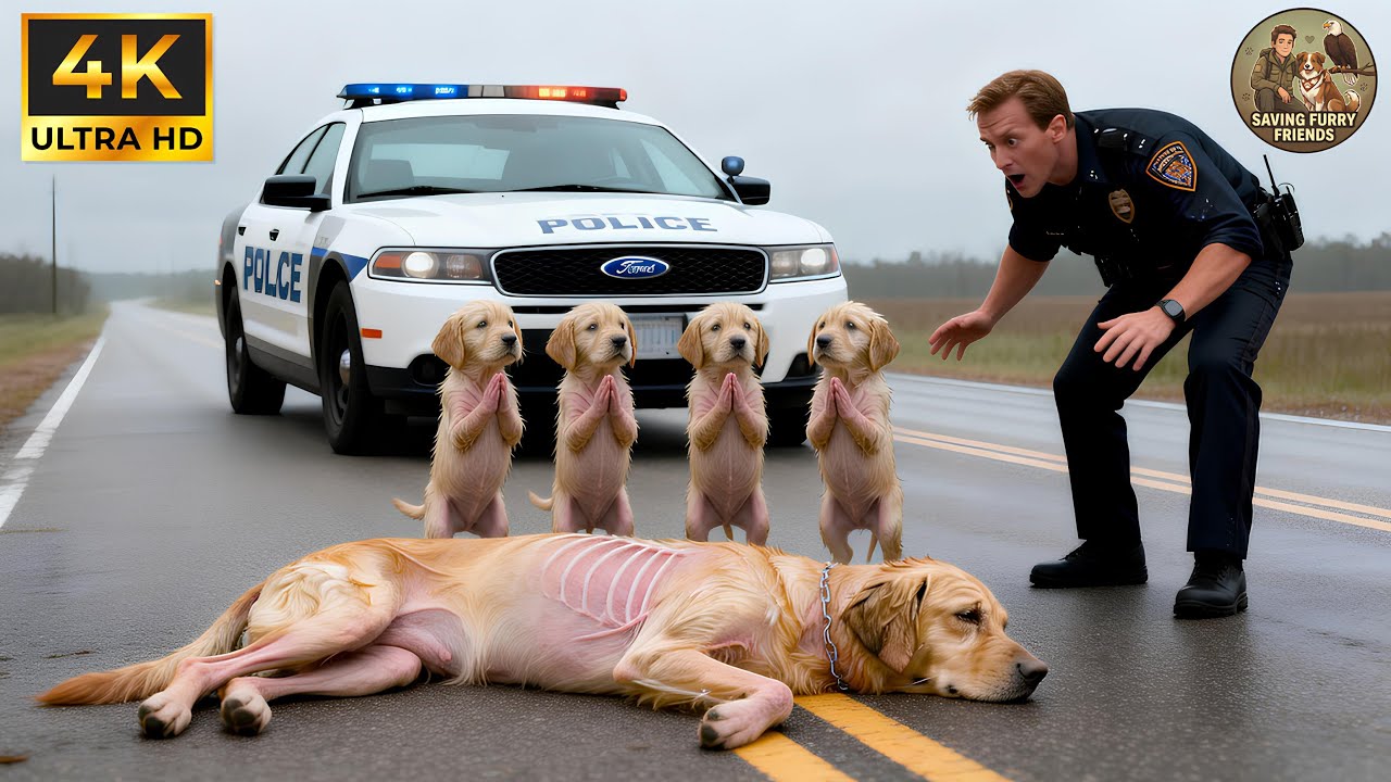 Starving Puppies Beg a Police Officer on an Empty Road — What He Did ...