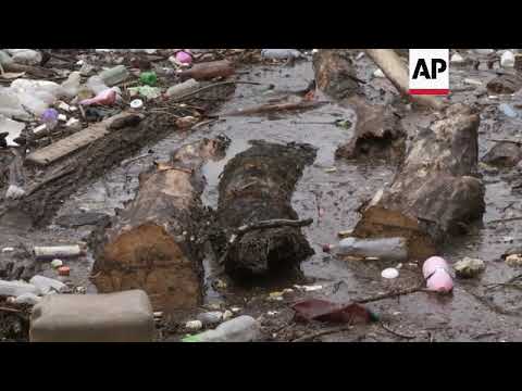 Drina River in Bosnia clogged by waste