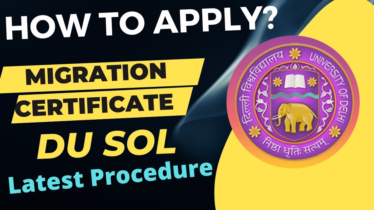 DU SOL - How To Apply for DU SOL Migration Certificate - Step By Step ...