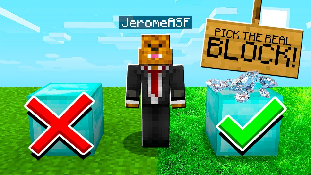 MINECRAFT REAL vs FAKE *NEW* CHALLENGE! w/ JeromeASF - YouTube