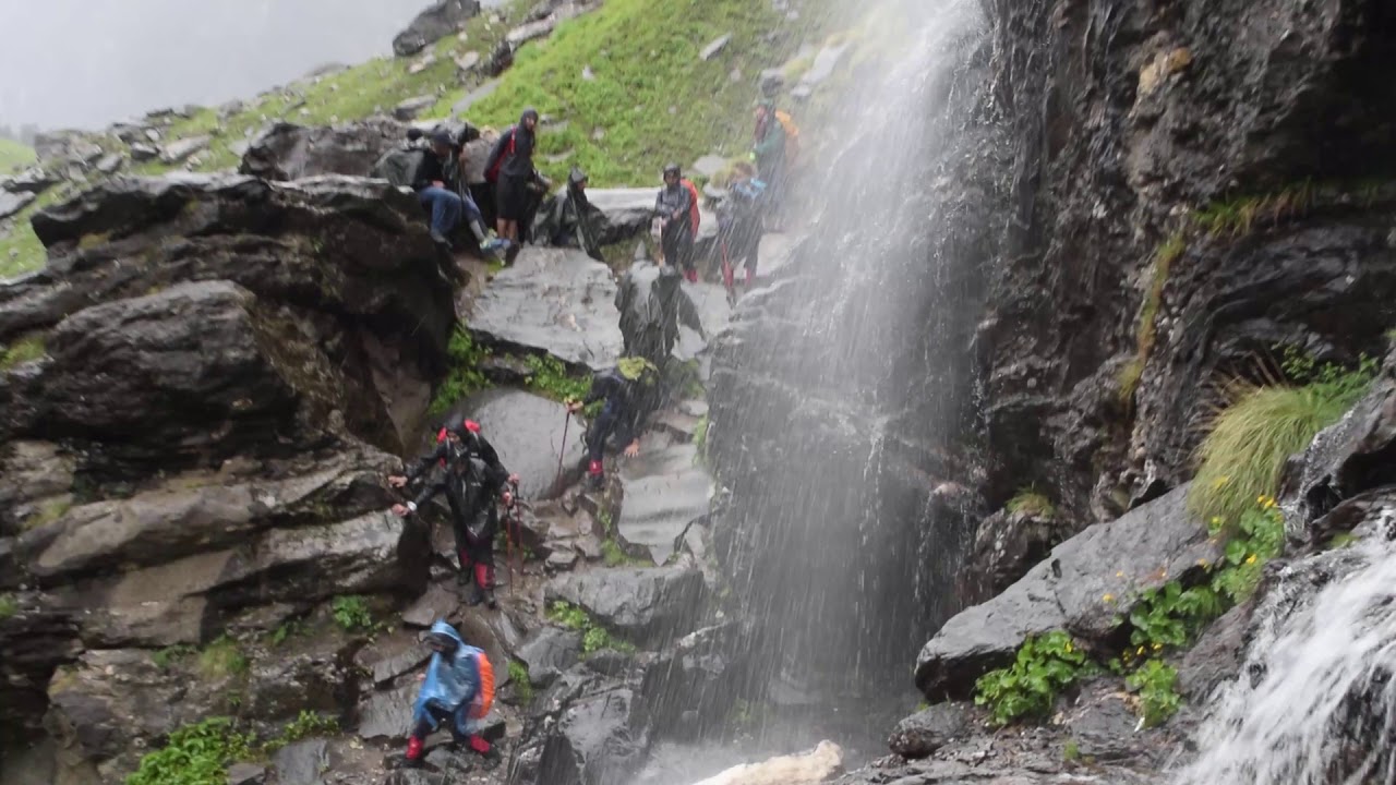 Waterfall at Hampta Pass Trek | Himalayan Trek | Manali | TrekTrails ...