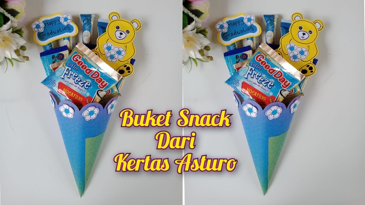 Membuat Buket Snack Murah dan Mudah | Buket Snack Dari Kertas| Easy ...