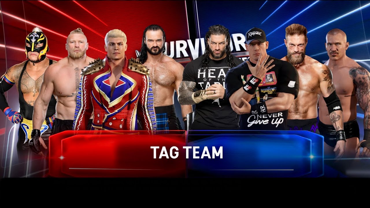 Team Brock Lesnar vs Team Roman Reigns Gameplay | 4v4 Elimination Match ...