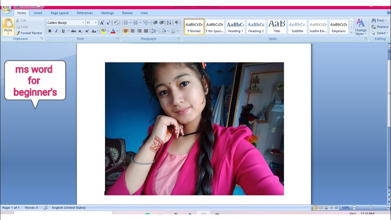 Ms word for beginner's home row ll lecture 4 - YouTube
