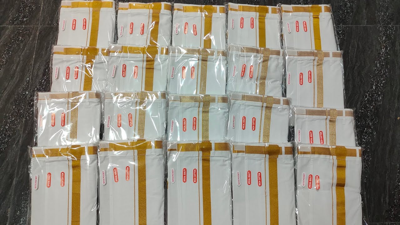 2 m cotton velcro Dhoti (vetti) with pocket shipping in West Bengal in ...