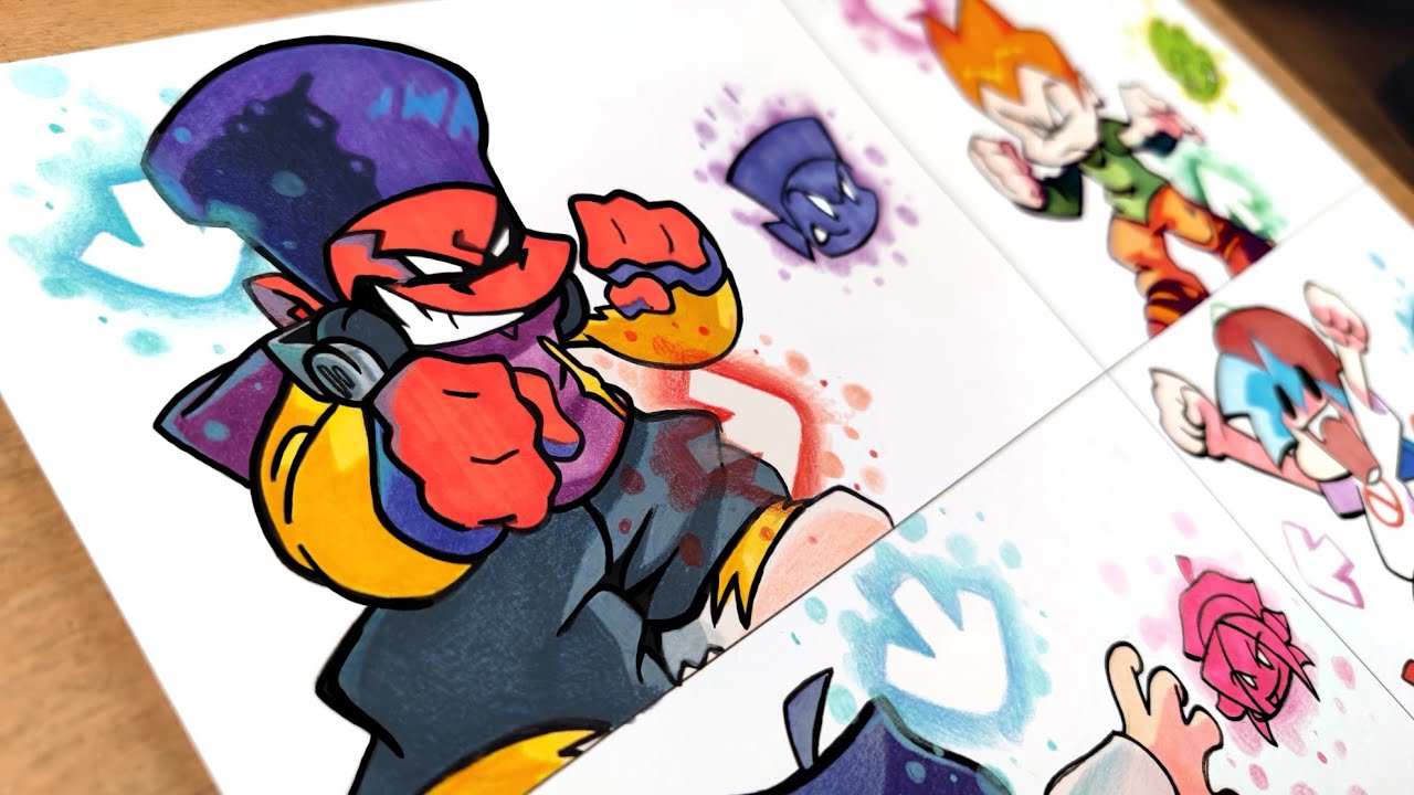 Drawing FNF Week 8 Darnell Vs Pico ( FRIDAY NIGHT FUNKIN' ) New Update ...