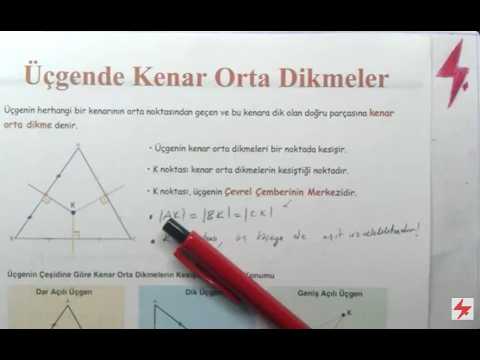 Üçgende Kenar Orta Dikme | Üçgende Çevrel Çember Merkezi | Üçgende ...